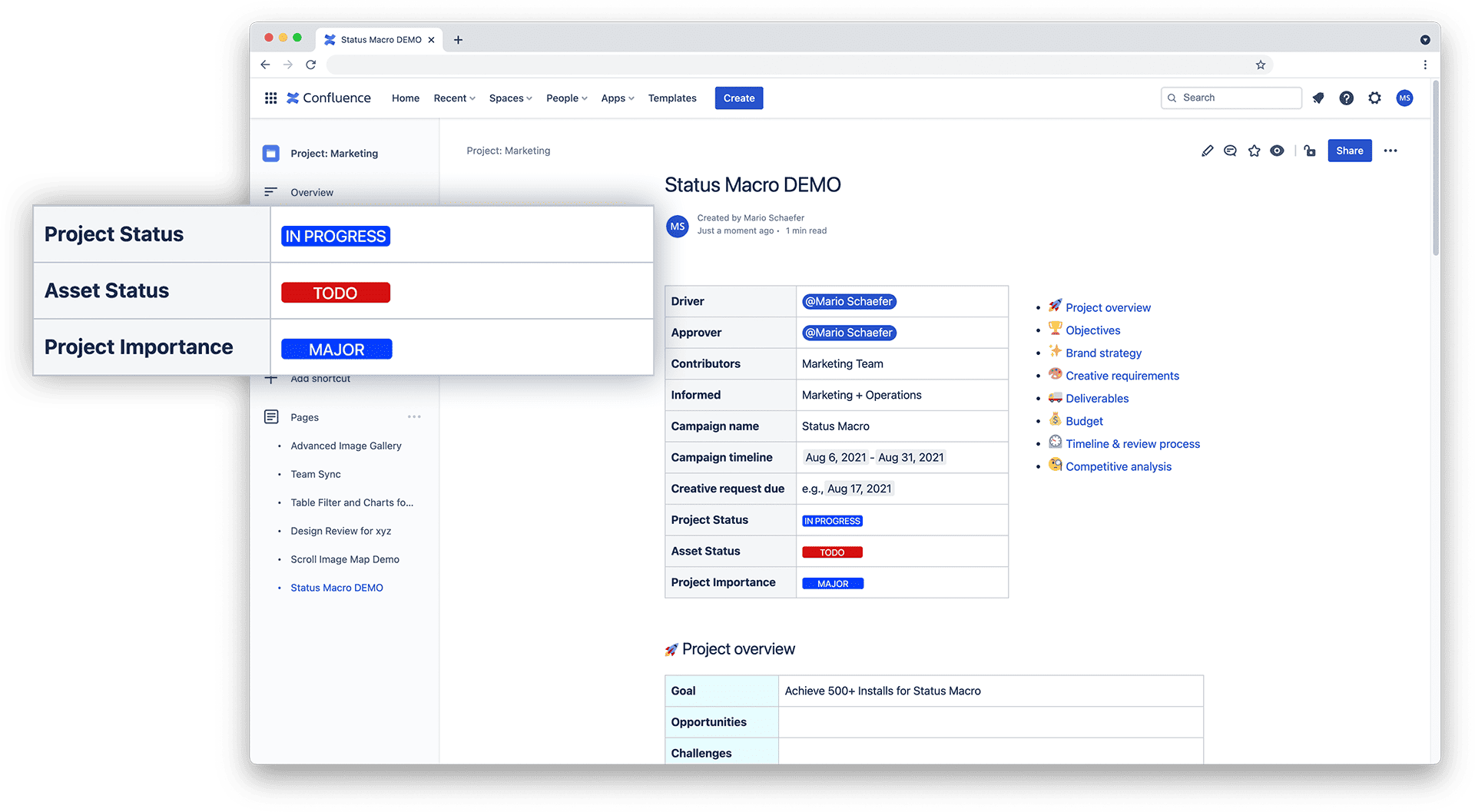 Status Macro For Confluence Prioritize Organize Confluence Pages